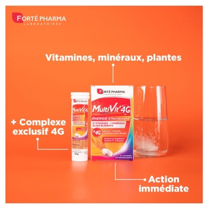 Forté Pharma Multivit' 4G Energie - 30 comprimés effervescents